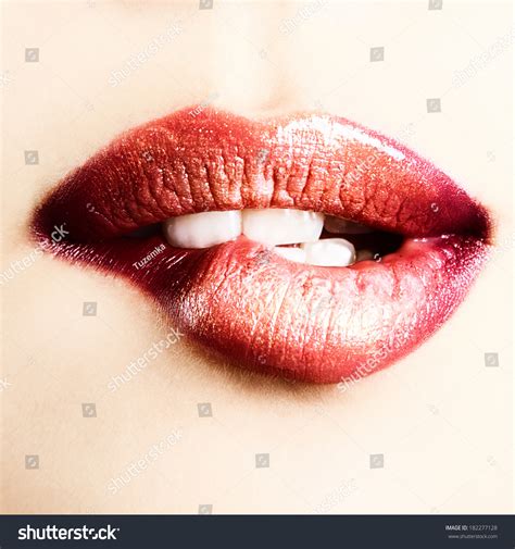 Sexy Female Red Lips Beautiful Lips Stock Photo Edit Now 182277128