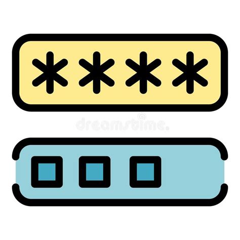 Privacy Password Icon Color Outline Vector Stock Vector Illustration