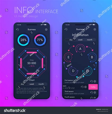 Mobile Application Interface Ui Design Vector Stock Vector Royalty