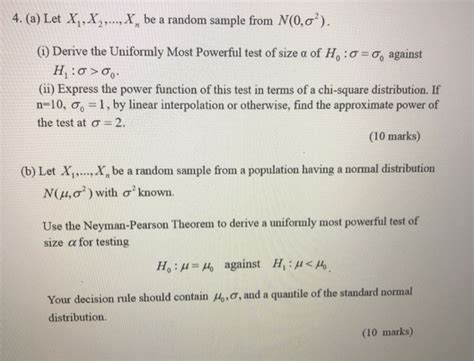 solved 4 a let x x2 x be a random sample from