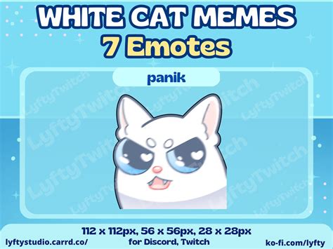 White Cat Memes Emotes For Twitch Discord Meme Pack Cute White