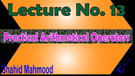 Practical About Arithmetical Operators In C Urdu Hindi YouTube
