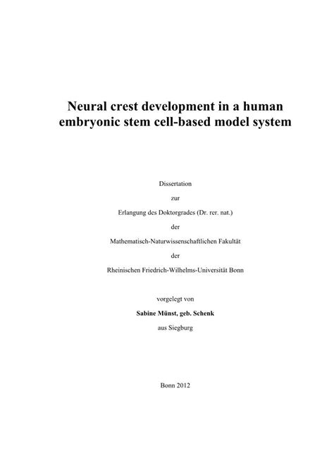Neural Crest Development In A Human Embryonic Stem Cell Based Model System Docslib