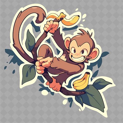 Premium PSD A Monkey With A Banana On Its Tail