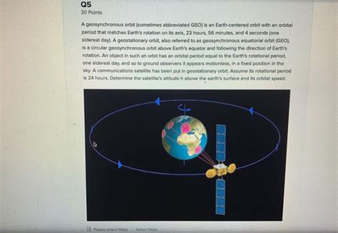 Solved Q5 30 Points A Geosynchronous Orbit Sometimes