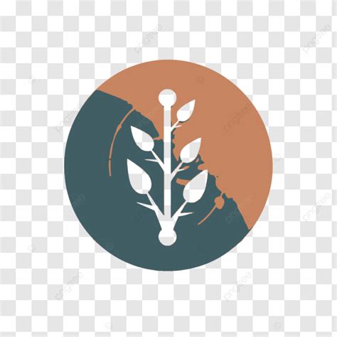 식물이 있는 다채로운 원 기호 벡터 흰색 바탕에 생물학의 단순한 다채로운 아이콘 그림자 없음 작은 프레임 중앙 Png