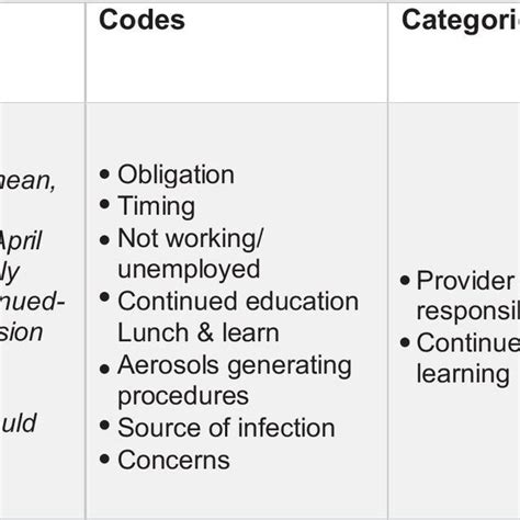 Coding Scheme Using An Excerpt From An Interview Transcript In This