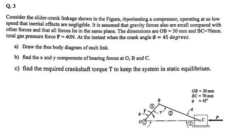 Solved Consider The Slider Crank Linkage Shown In The