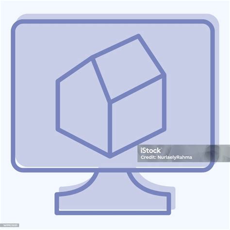 Icon 3d Rendering Related To 3d Visualization Symbol Two Tone Style Simple Design Editable