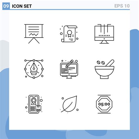 Pack Of 9 Creative Outlines Of Pencil Drawing Connections Design Search Editable Vector Design