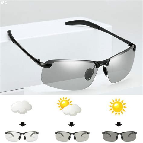 【cod】6colors Polarized Photochromic Sunglasses Mens Uv400 Driving