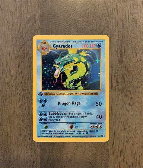 Psa 8 Shadowless Gyarados 6102 Base Set Pokemon Card Values Mavin
