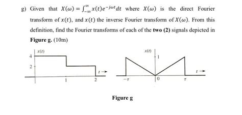 Solved g Given that X ω x t ejωtdt where X ω is the Chegg com
