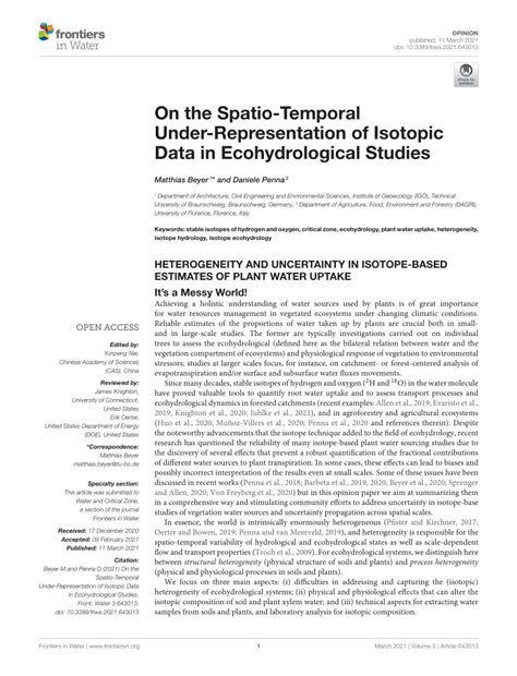 Pdf On The Spatio Temporal Under Representation Of Isotopic Data In