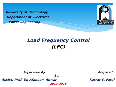 Pdf Load Frequency Control Lfc Power System Operation And Control