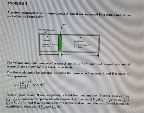 PROBLEM A System Composed Of Two Compartments A And Chegg