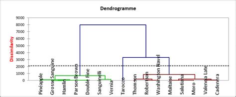 Cluster Dendrogram Of Some Orange Varieties Download Scientific Diagram