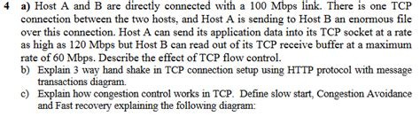 solved 4 a host a and b are directly connected with a 100