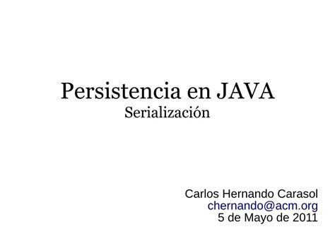 Pdf Persistencia En Java Serialización Dokumentips