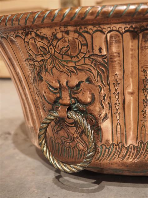18th Century Repousse Decorated Copper Chaudron From France For Sale At