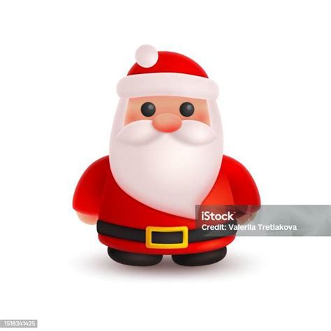 흰 수염 콧수염 빨간 코와 모자 모자를 쓴 크리스마스 통통한 산타 클라우스는 3d 렌더링처럼 보입니다 엽서 배너 장식 디자인