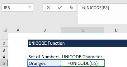 UNICODE Function Formula Examples How To Use
