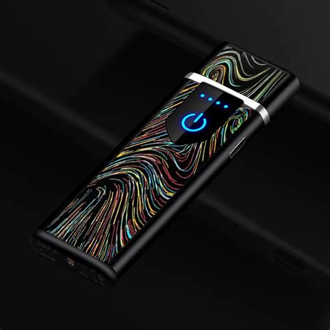 Сенсорный датчик электрическая зажигалка для сигарет USB ультра-тонкий ...