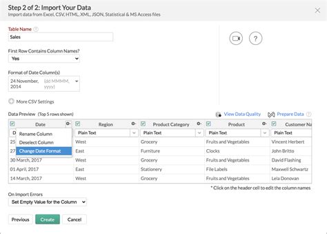 Importing Data From Files Zoho Analytics Help