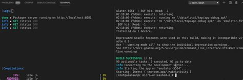 CentOS Haul Did Not Compile Bundle After Run Android And The App On Emulator Saying Unable