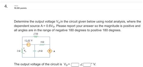 Solved Value Points Determine The Output Voltage Chegg