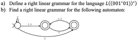 Solved A Define A Right Linear Grammar For The Language Chegg Com