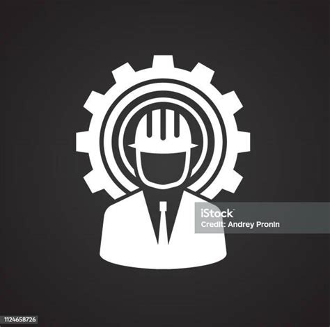 검은 배경 그래픽 및 웹 디자인 현대 간단한 벡터 표시에 Egineer 아이콘 인터넷 개념입니다 웹사이트 디자인 웹 버튼 또는 모바일 애플 리 케이 션에 대 한 최신 유행