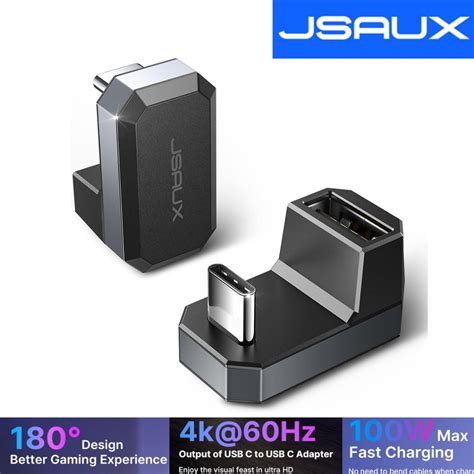 พรอมสง JSAUX USB C to C Adapter Degree Angle หว Joint เพมประสทธภาพการสงขอมล