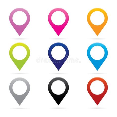 Set Map Pointer Icon Marker Gps Location Flag Symbol Stock Vector Illustration Of Location