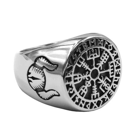 Viking Warrior Compass Vegvisir Ring Viking Store