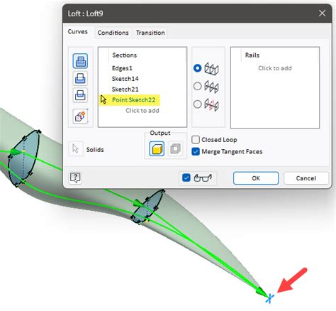 lofting with autodesk inventor