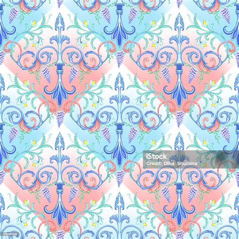 시칠리아 마졸리카 수채화 그림 부드러운 파스텔 색상의 세라믹 타일 디자인 꽃무늬 요소가 가미된 이탈리안 프린트 전통적인 Azulejo 손으로 그렸습니다 그리스 지중해 스타일