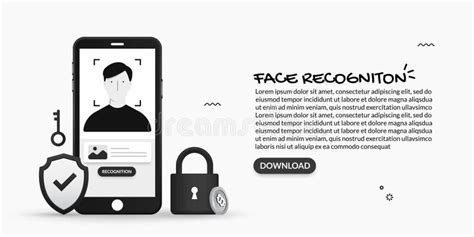 Face Recognition System Illustrations Of Facial Scanning Stock Vector