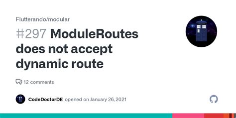 Moduleroutes Does Not Accept Dynamic Route · Issue 297 · Flutterando