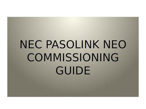 Pptx Nec Pasolink Neo Dokumentips