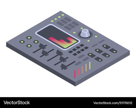 Isometric Control Panel Spaceship With Slider Vector Image
