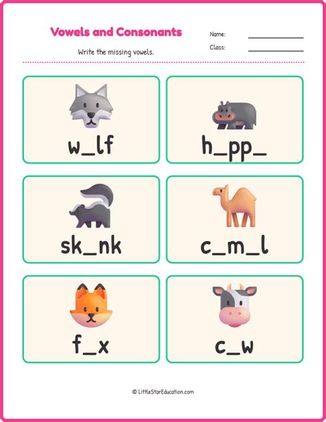 Vowels Consonants Worksheet Grade 1