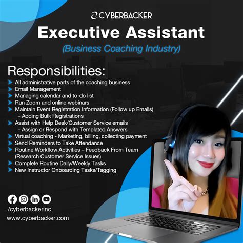 Executive Assistant Business Coaching Industry Cyberbacker