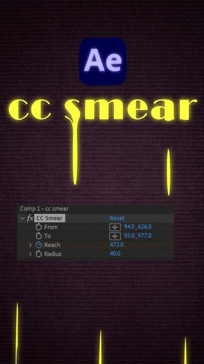 After Effects (CC Smear Effect) in After Effects with Easy Tutorials... #shorts # ...