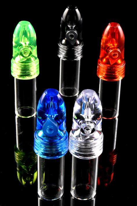Assorted Colors Snuff Bullet Vial 51 82 Mm Primate Primate Glass