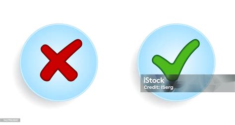 흰색 배경에 녹색 체크 표시와 빨간색 X 아이콘 벡터 일러스트레이션 거절에 대한 스톡 벡터 아트 및 기타 이미지 거절 결정 계약서 Istock