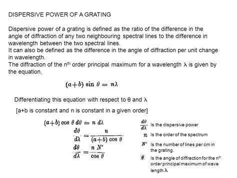 Ideal Dispersive Power Definition Describing Chemical Reactions Lab
