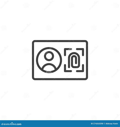 Biometric Identification Line Icon Stock Vector Illustration Of Logo Symbol 274263598
