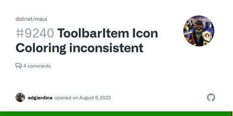 ToolbarItem Icon Coloring Inconsistent Issue Dotnet Maui GitHub