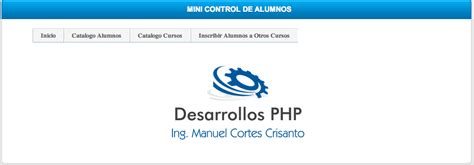 Código de PHP Mini Control Escolar en PHP